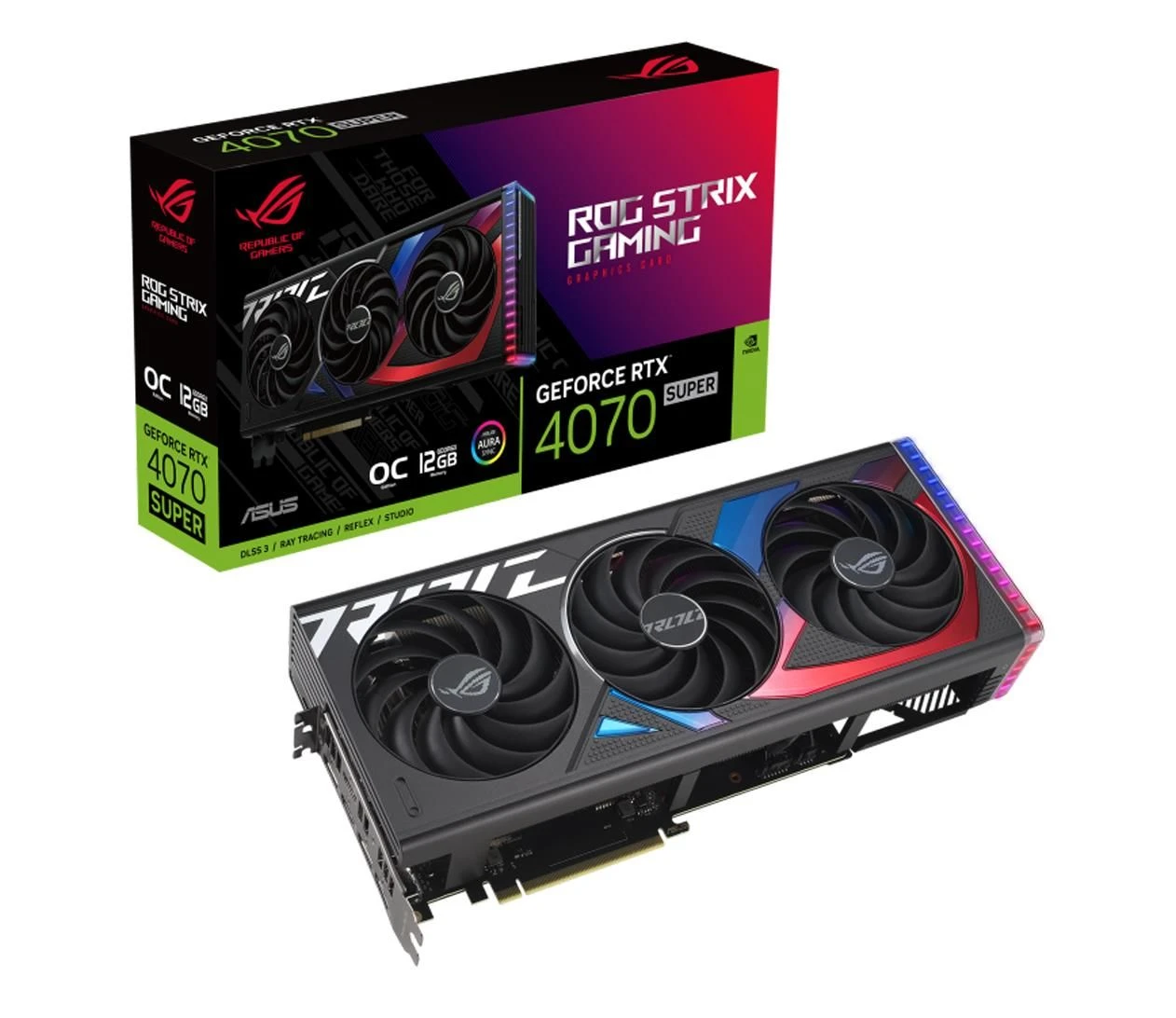 Купить ASUS GeForce RTX 4070 SUPER ROG STRIX GAMING OC 12GB GDDR6X (ROG ...