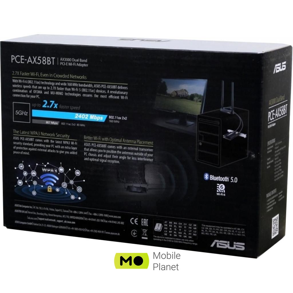 Купить Wi-Fi ASUS PCE-AX58BT (90IG0610-MO0R00) в Одессе, Львове цена со ...